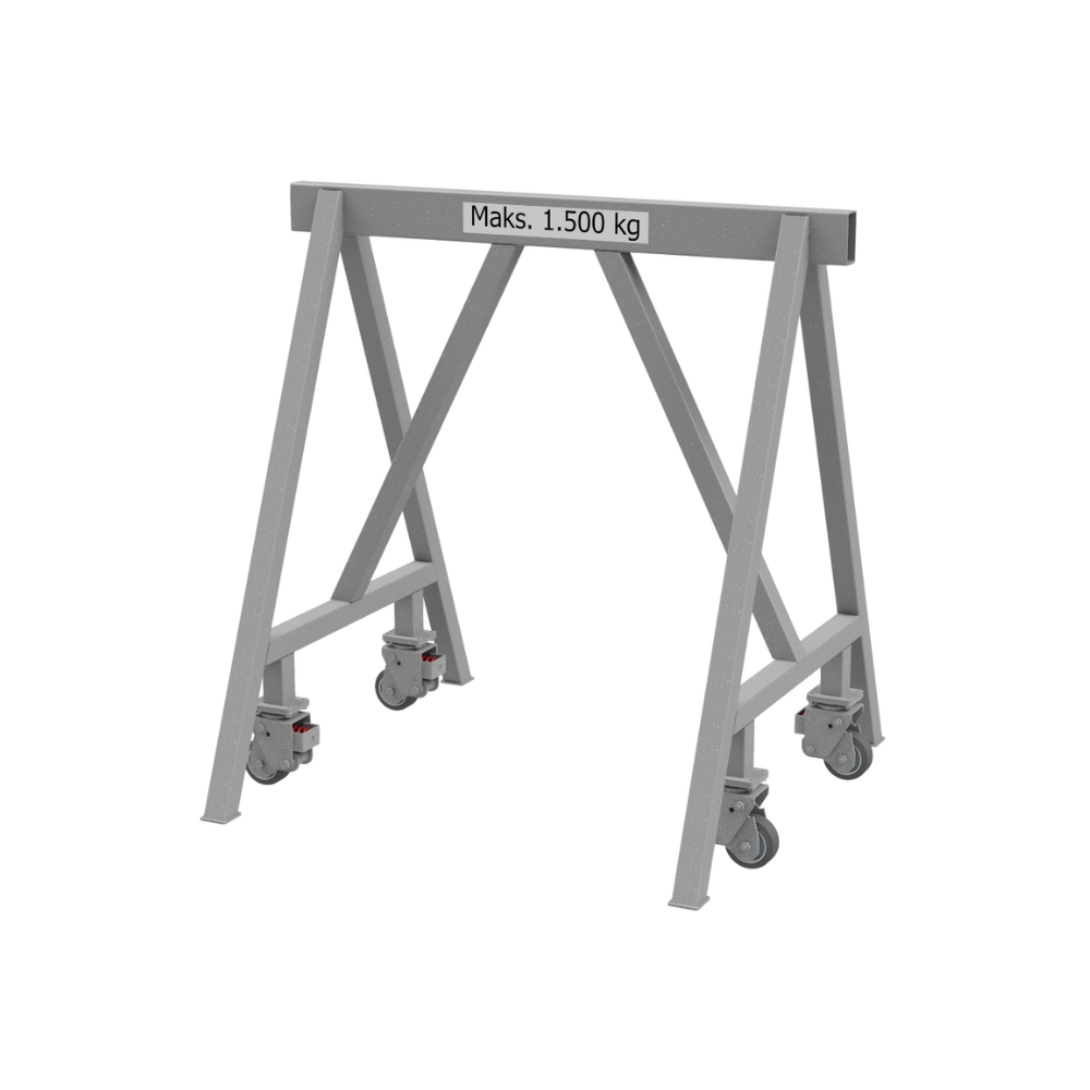 FKU work trestle galvanized with wheels